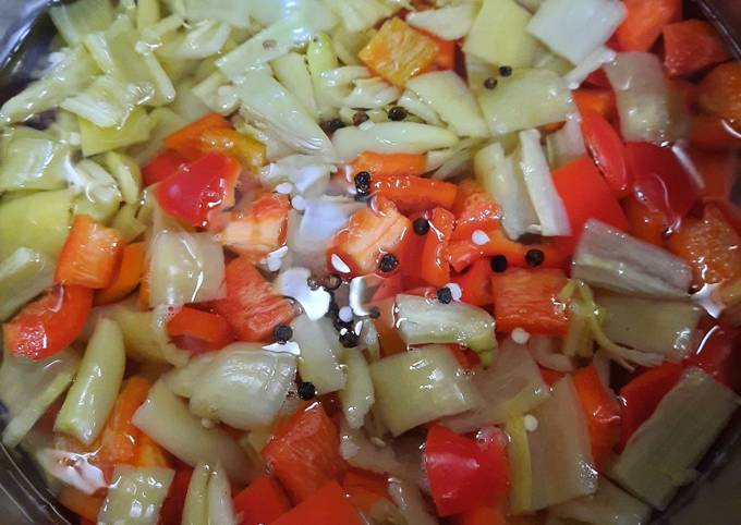 Ajíes y morrones agridulces en conserva Receta de La profe Luisa- Cookpad