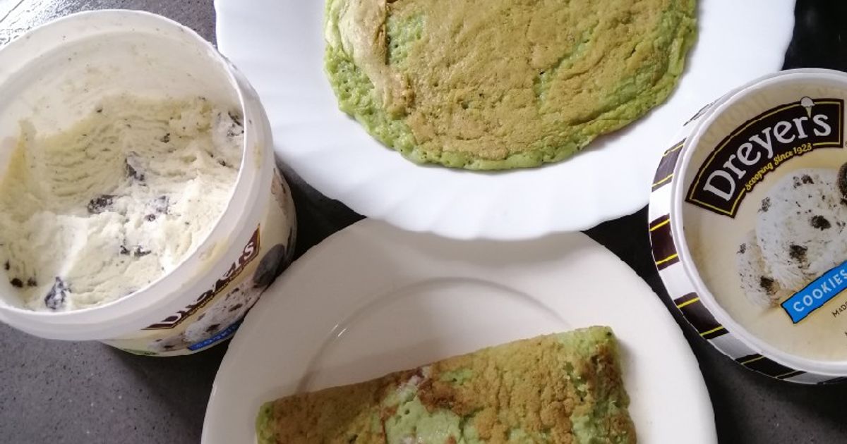 Rolled Ice Pancake W/ Ice Cream Recipe By Meme