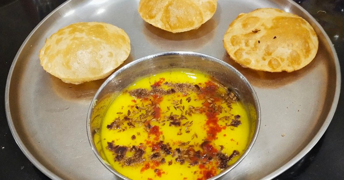 Yellow Moong Daal With Puri Recipe by Juhi Prakash Sewani - Cookpad