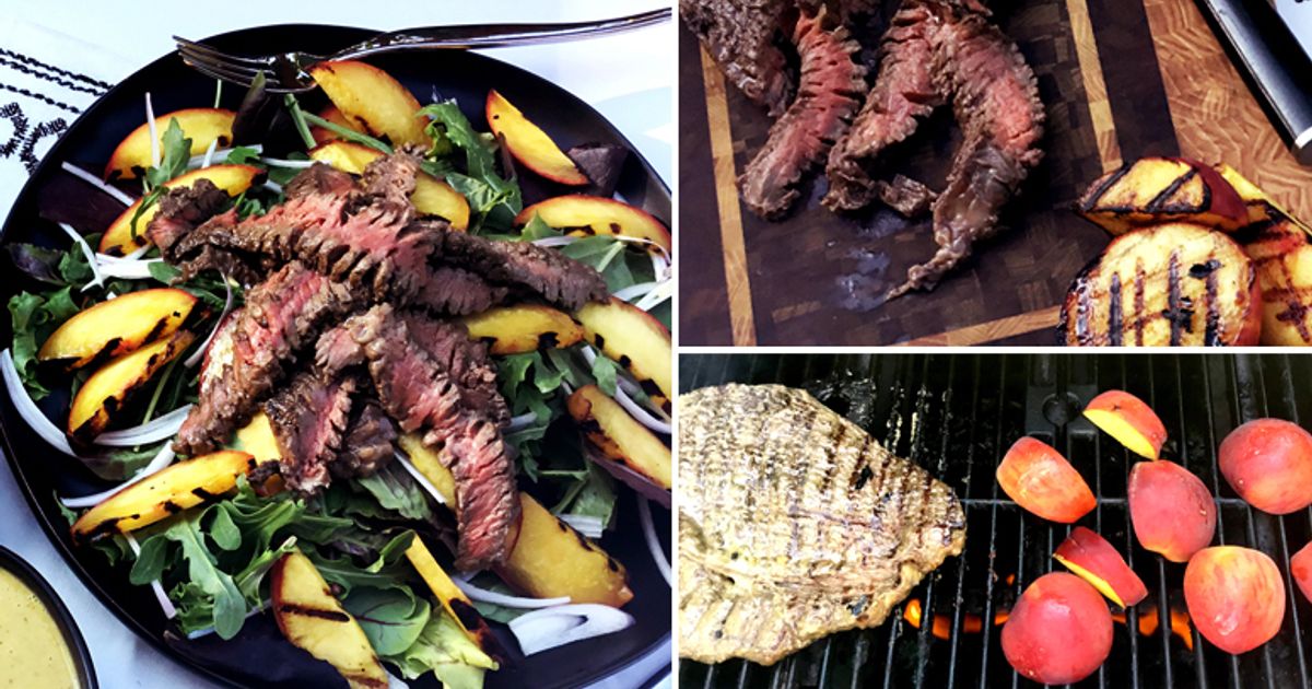 Grilled Wagyu Beef Top Round Steak And Peaches Salad Recipe by ...