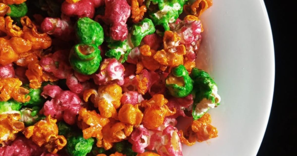 Rainbow Sweet Popcorn Recipe by Anamta Azeem - Cookpad