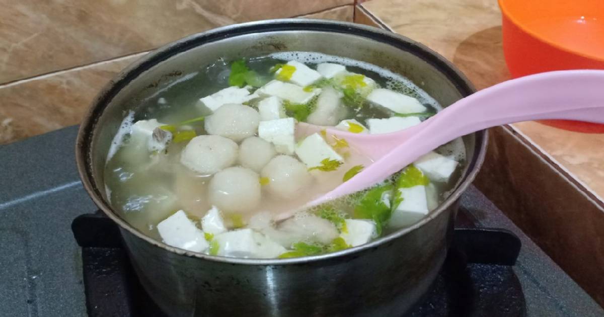Resep Sup pentol ayam tahu kaldu tulang (no telur dan tepung kanji ...
