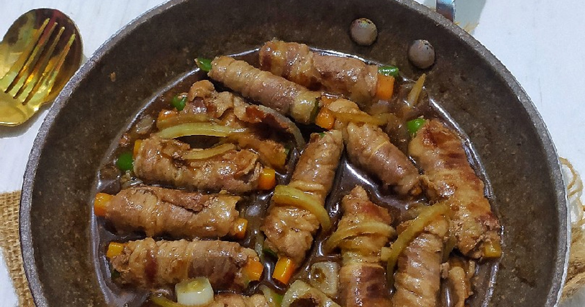 Resep Daging Gulung Sayur Kecap Inggris oleh Saomi Mayhai - Cookpad