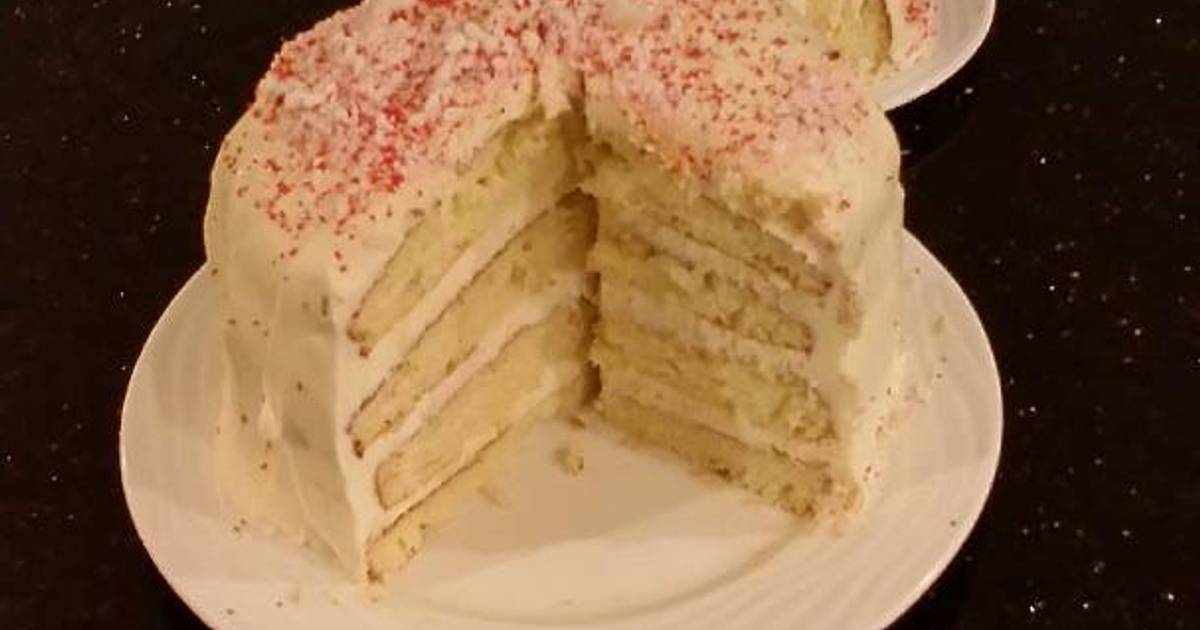 White Peppermint Layer Cake with a White Peppermint Cream Recipe by ...