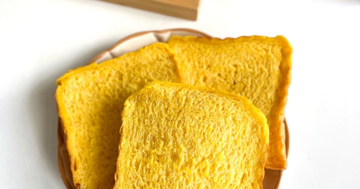 Resep Roti Tawar Labu Kuning (Pumpkin Shokupan) oleh Sinthia Tan - Cookpad