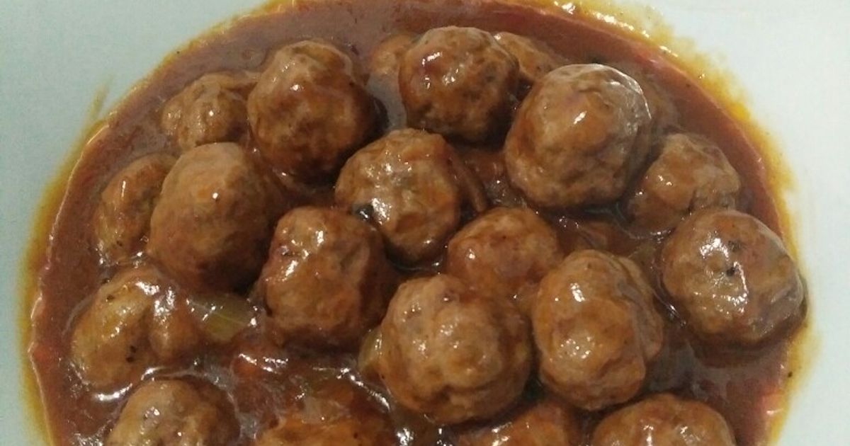 Resep bola bola sapi saos bbq rumahan enak dan mudah - Cookpad