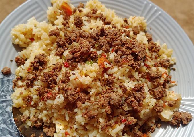 Shinkafa da nikakken nama girki daga Yar Mama - Cookpad