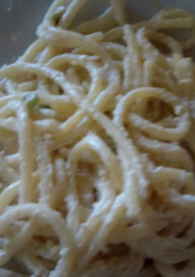 Spaghetti blanco sencillo Receta de Mile- Cookpad