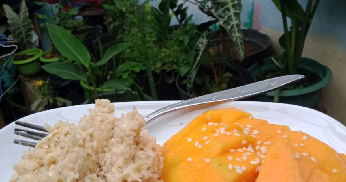 Resep |Bukan| Mango Sticky Rice Aka Mango Sticky Oat (Sarapan Diet ...