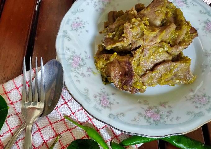 Resep Lidah Sapi Sambal Ijo oleh renfelany - Cookpad
