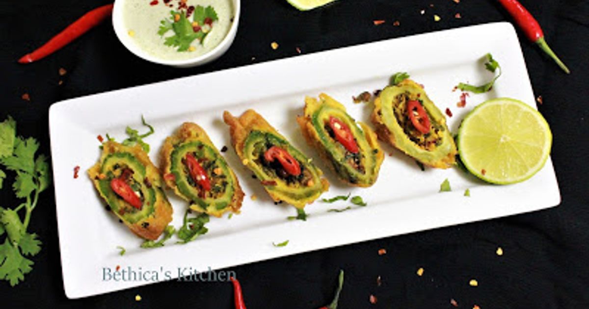 Batter Fried Stuffed Bitter Gourd Recipe by Bethica Das - Cookpad