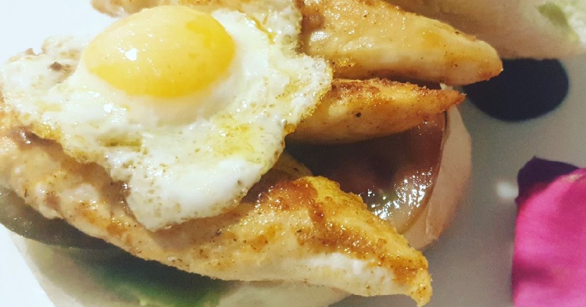 Barbecue Chicken Tender Sandwich With Quail Egg Recipe By Lorena Moreno