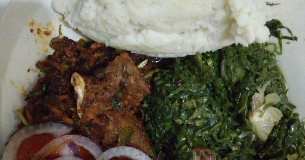 Ugali With# Beef Challege#Fryand Kales Recipe by Elizabeth Musingi ...