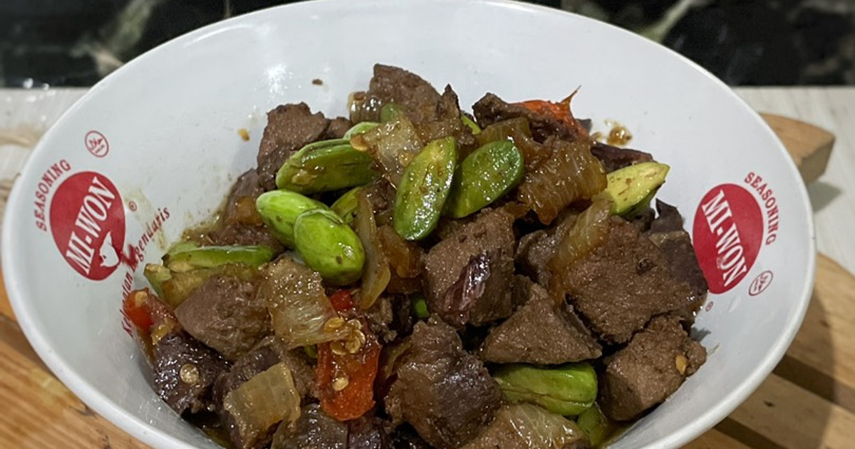 Resep Tumis Ati Sapi Plus Pete oleh anif agustina - Cookpad
