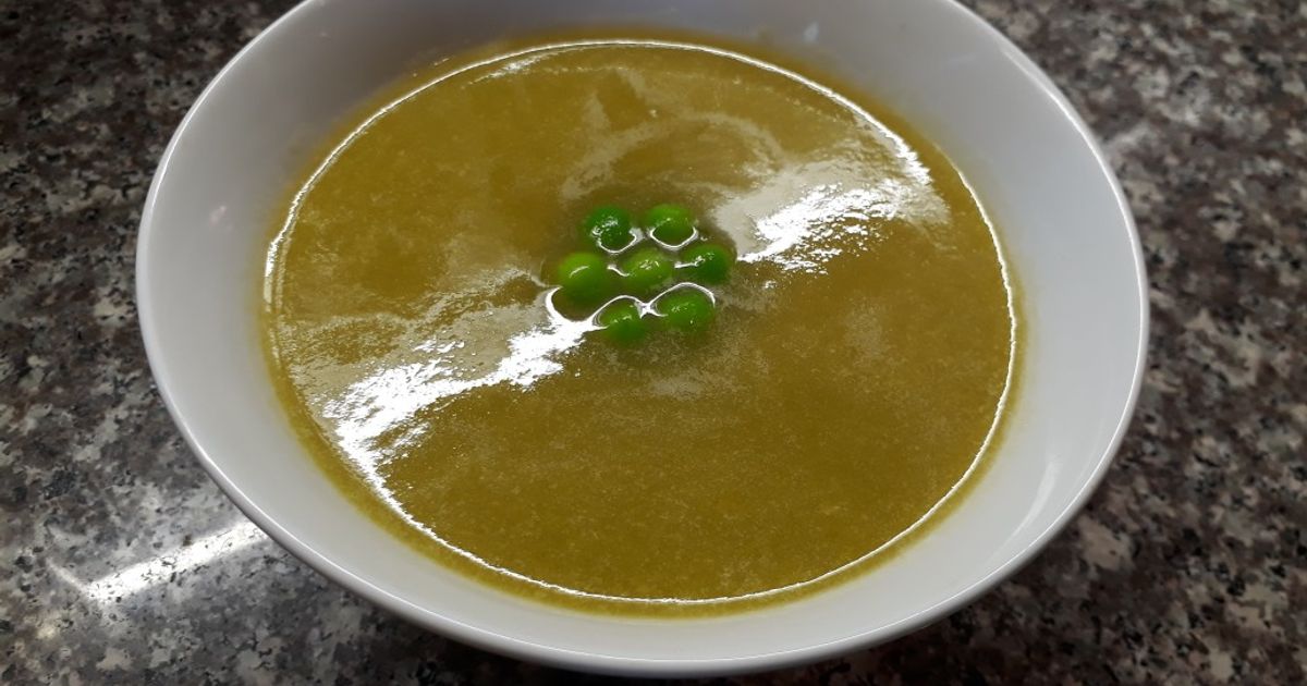 Sopa Crema Con Cáscaras De Arvejas Receta de Carolina Olivera G.- Cookpad