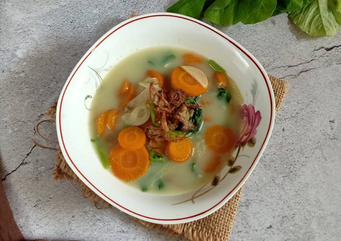 Resep Bobor Bayam Wortel with FiberCream oleh Rika's Kitchen - Cookpad