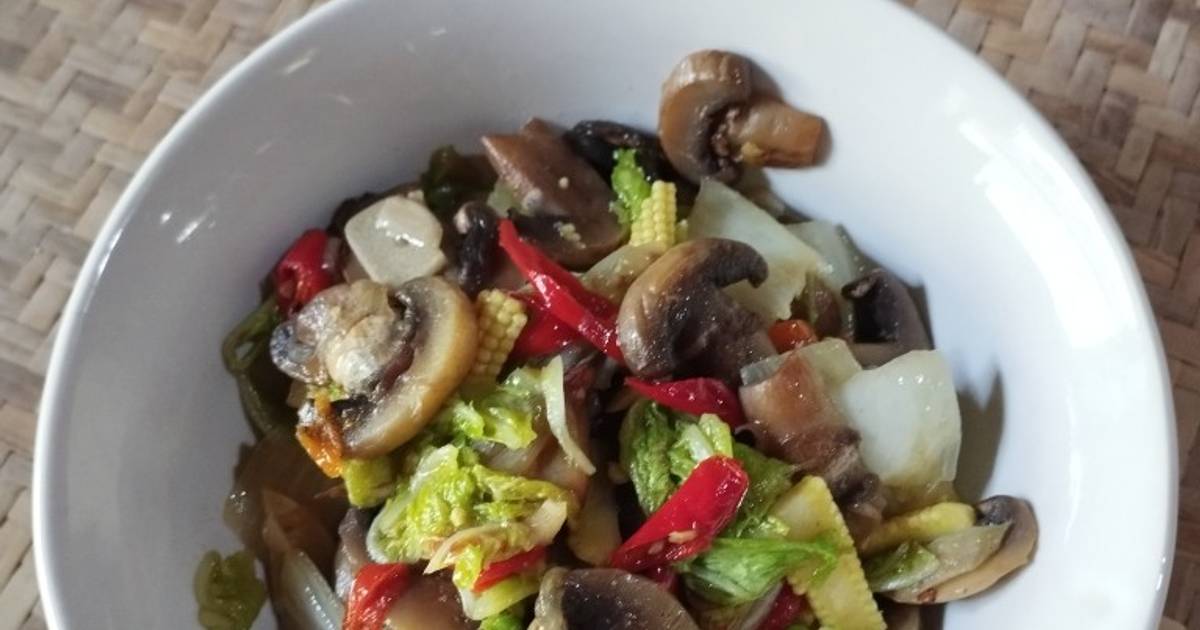 Resep Oseng Jamur Kancing, Putren, & Sawi putih oleh Rizky Alfadina ...