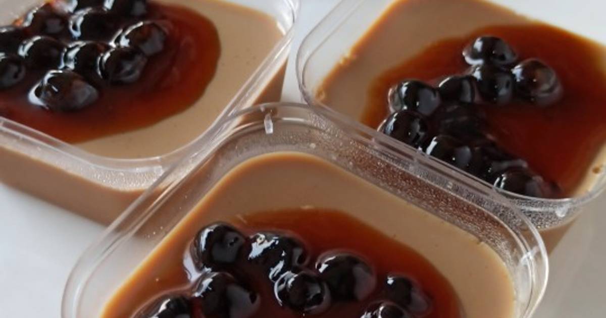 Resep Puding kopi topping boba oleh Indah Novita - Cookpad