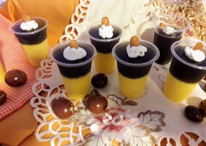 Combinado: Flan sabor Vainilla y Gelatina de Agua sabor Uva Receta de ...