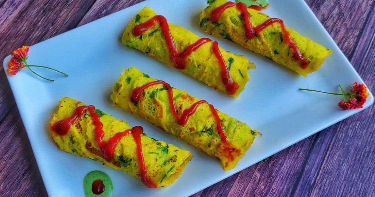 Stuffed Moong Dal Chilla Rolls Recipe by Flavors by Soumi - Cookpad