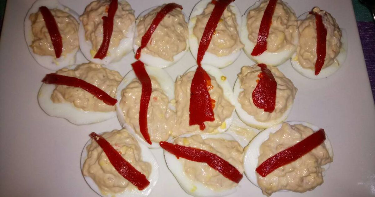 Huevos Rellenos Con Salsa Rosa Receta de Merche CG