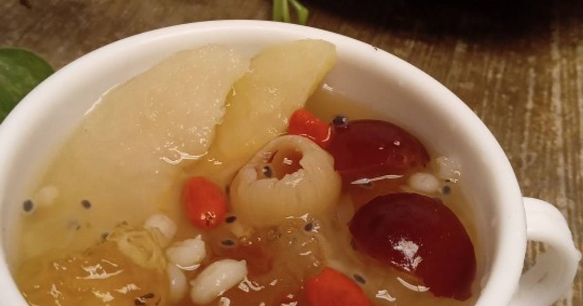 Resep Pear & Peach gum dessert oleh Kalisa Icha - Cookpad