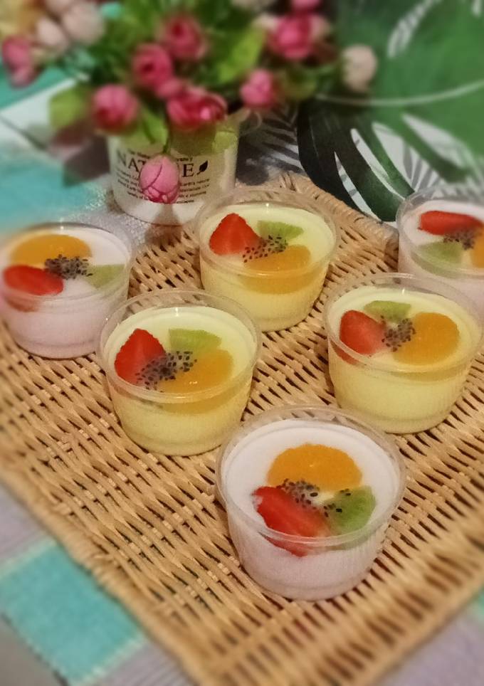 Resep 505. Silky Puding Toping Buah oleh Istikah 20444011 - Cookpad