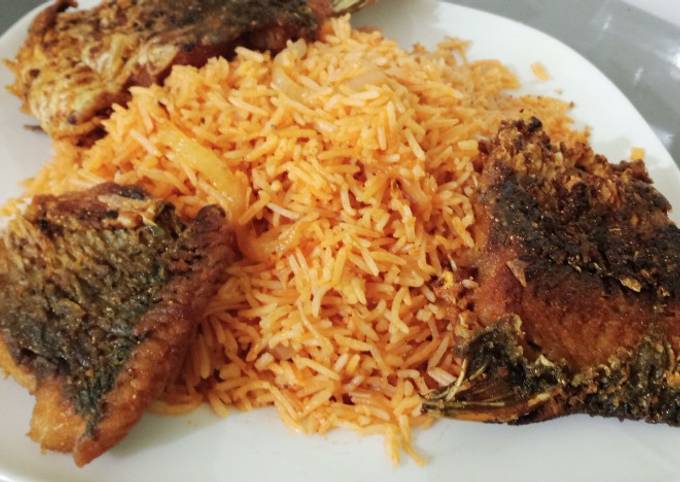 طريقة عمل رز احمر مع سمك مدخن على اصولها بطريقة سهلة وسريعة من حبة ...