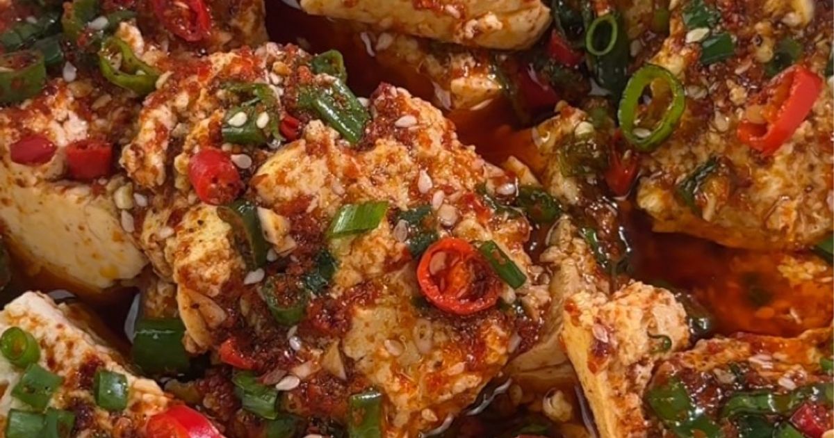 Chili Oil Tofu（油泼豆腐) Recipe By Dandanyummyfood
