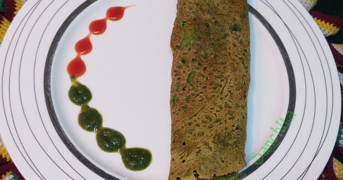 Oats Pesarattu/ Oats Spinach Green Moong Dal Dosa / Recipe by Sanchita ...