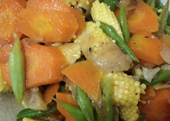 Resep Capcay Ringkas 3 bahan (wortel, buncis, jagung) oleh Zahra - Cookpad