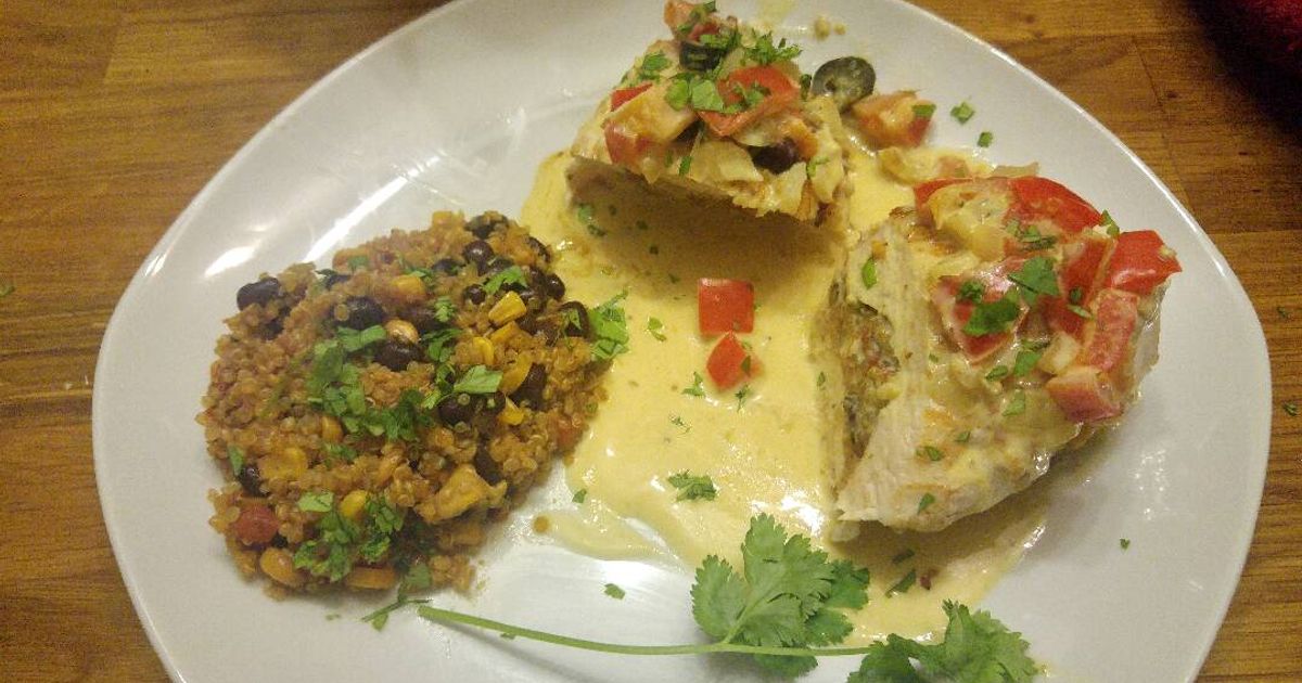 Quinoa Stuffed Chicken Breast With Cream Sauce Recipe by Jon Valdez