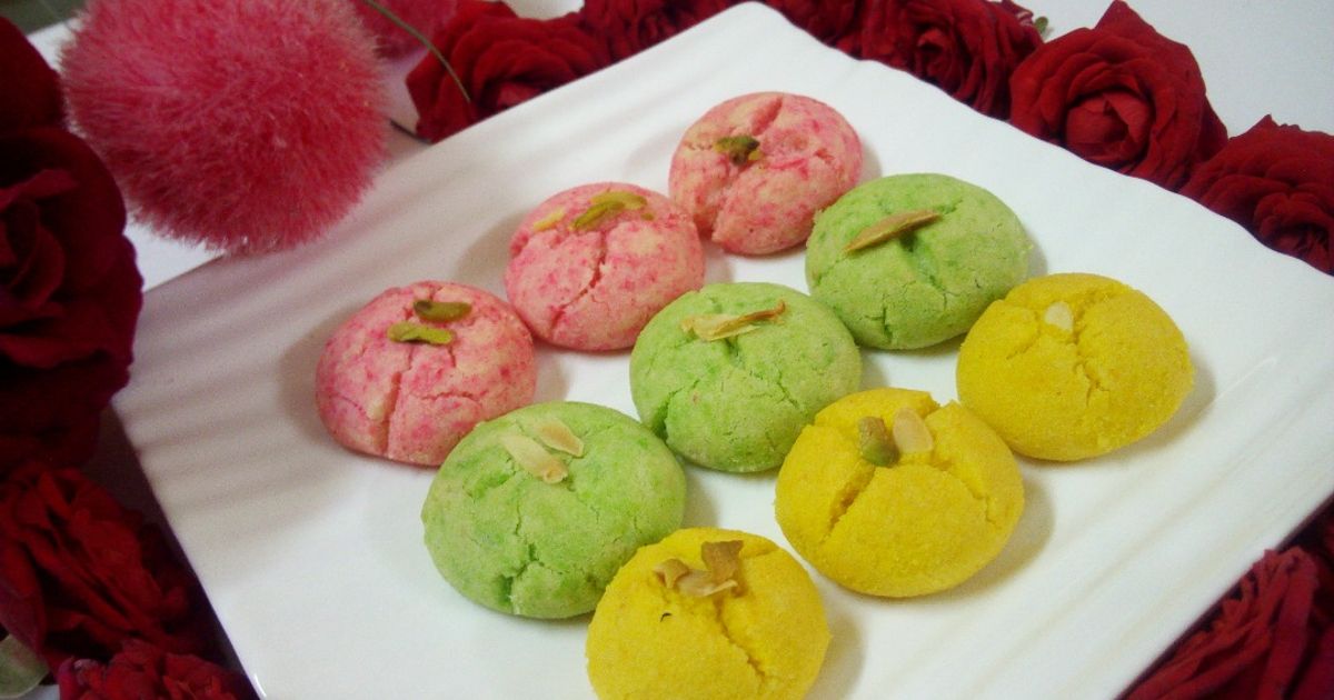Flavourful Colourful Nankhatai Recipe by Chandu Pugalia - Cookpad