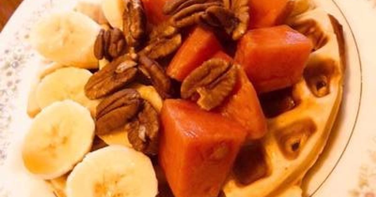 Waffles Con Fruta Receta de macorose66- Cookpad