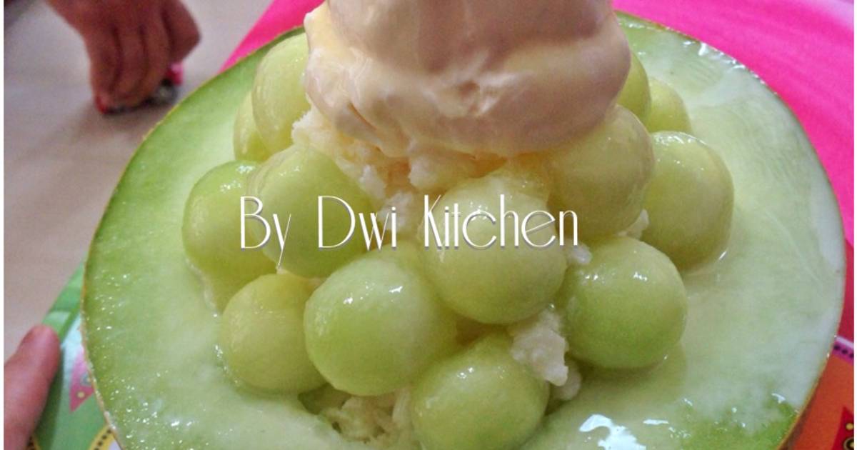 Resep Patbingsu : "Melon Bingsu" (The Korean-Style Shaved Ice Dessert ...