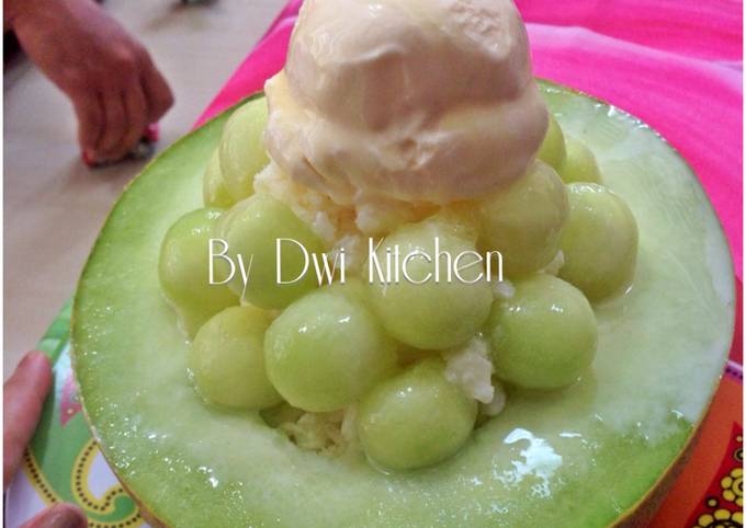 Resep Patbingsu : "Melon Bingsu" (The Korean-Style Shaved Ice Dessert ...