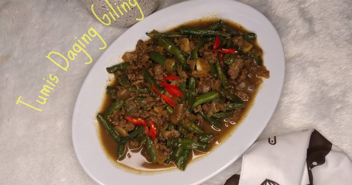 Resep Tumis Daging Giling Kacang Panjang oleh zuniatul yuta - Cookpad
