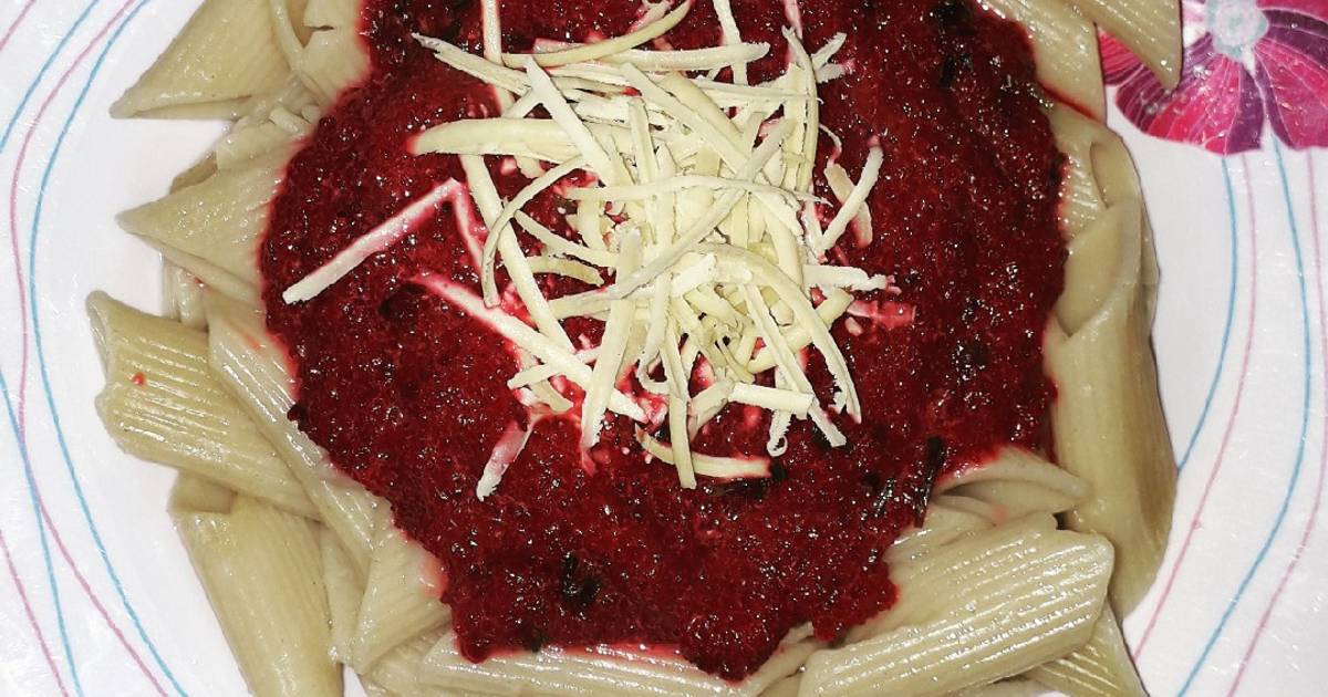 Mostacholes con salsa de remolacha. Súper fácil! Receta de Gabi ...