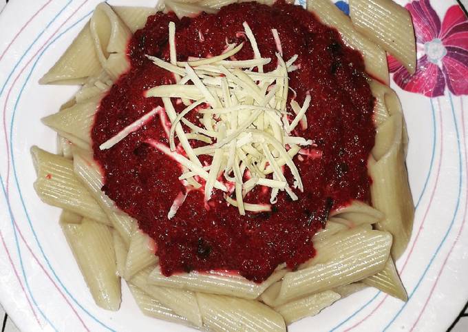 Mostacholes con salsa de remolacha. Súper fácil! Receta de Gabi ...