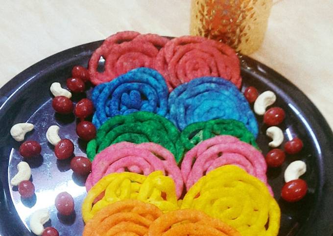 Rainbow jalebi Recipe by Lukshmi - Cookpad