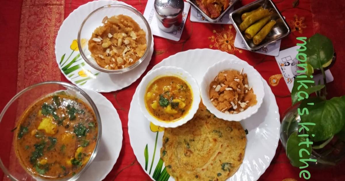 Halwa paratha platter Recipe by Monika gupta - Cookpad