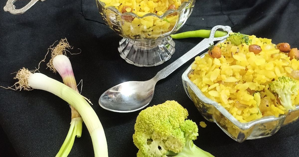 Mix Vegetable Broccoli Poha Recipe by Sonia Kriplani,,, - Cookpad