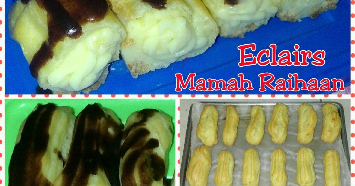 Resep Eclairs With Vla Vanilla oleh Mamah Raihaan Alfatih - Cookpad