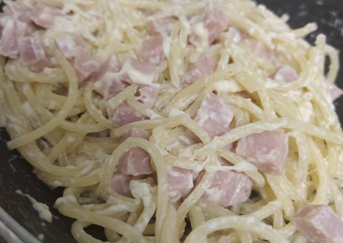 🍝 Spaghetti con jamón y queso Receta de rober_rd- Cookpad