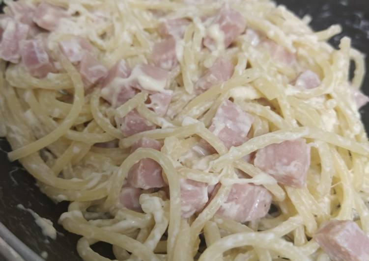 Spaghetti con jamón y queso Receta de rober_rd- Cookpad