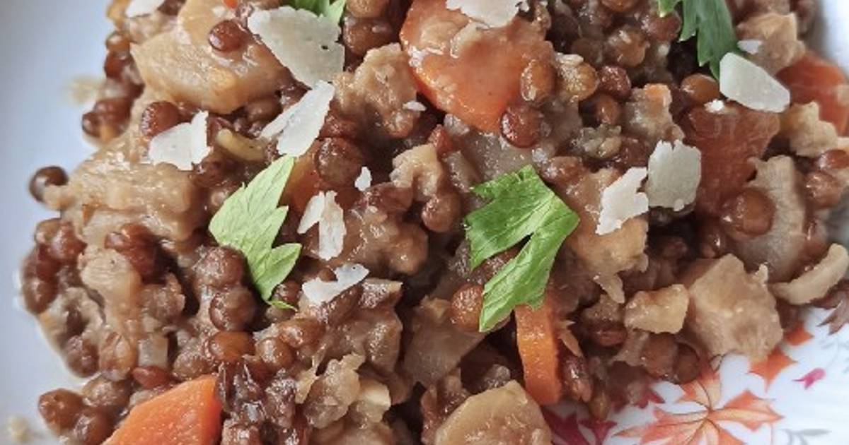 Lentilles vertes façon risotto et ses légumes d'hiver de @chris and co ...