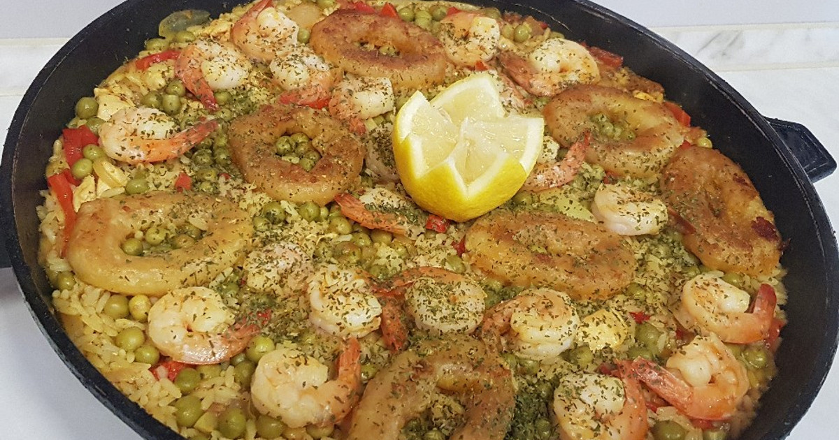 Paella Cu Pui și Fructe De Mare, rețetă de Domșa Alina - Rețete Cookpad