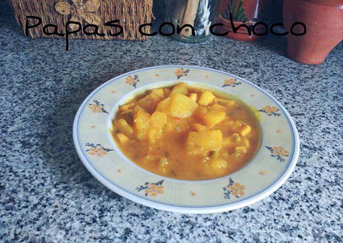 Papas con choco Receta de Blas (Come y Calla)- Cookpad