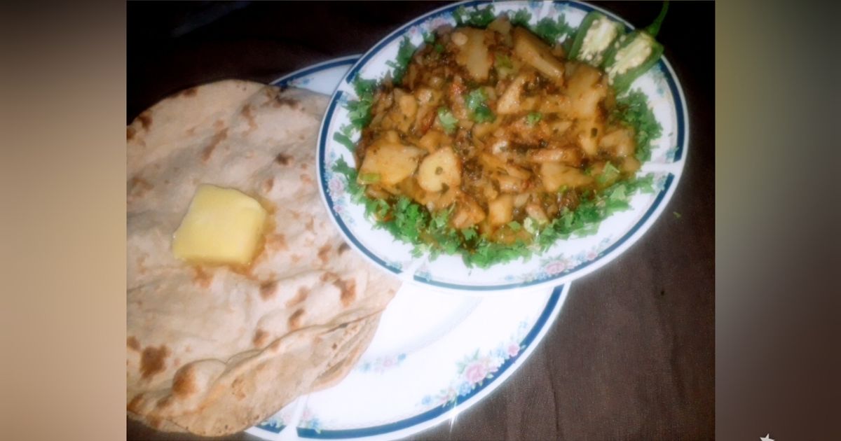 Aalu Methi Ka Salan With Chupri Roti🥔🥦🌶 Recipe by Ubaid Abdullah Azan ...
