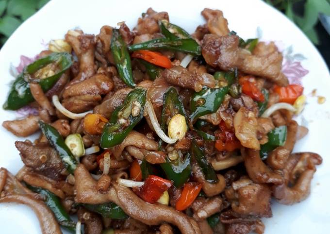 Resep Oseng Usus Cabe Hijau Pedes oleh Cut Listiya - Cookpad